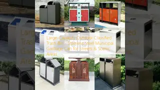 Large Outdoor Trash Bin Stainless Steel