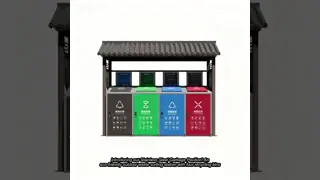China Stainless Steel Garbage Pavilion with 4 Recycling Bins – Weatherproof Outdoor Waste Sorting Station Made of PP+TPR Material for sale