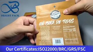 brown small stand up ziplock pouch for spicy candy