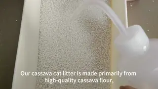 100% Natural Compostable Effective Odor Control Cassava Cat Litter Superior Clumping Demo