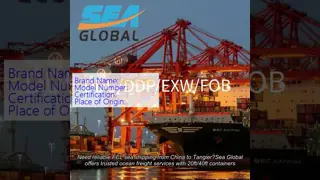 China FCL Sea Shipping from China To Tangier Port Trusted Ocean Freight Services For Global Business Trade for sale
