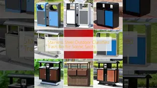 Stainless Steel Outdoor Classified Trash Bin for Scenic Spots