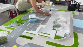 Closer Look: 1:400 Scale Architectural Model in Acrylic Plexiglass with Conceptual Minimalism Style