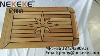 China Marine Teak Folding Table Top 20mm Thick with Black Caulking for Boat Yacht RV 510x750mm for sale