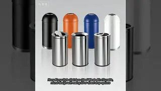 China Hong Kong-Style Round Stainless Steel Waste Bin with Swing Lid - Rust & UV Resistant for Office & Shopping Mall for sale