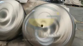 China External Polished & Brushed Necked Elliptical Head With Bottom Opening For Cryogenic Storage Tank Equipment for sale