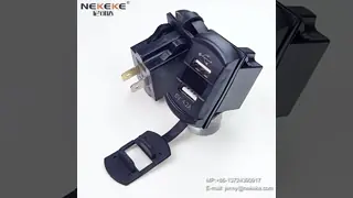 China Waterproof 4.2A Dual USB Power Socket with LED Voltmeter - 12V/24V Input IP65 Rated for Marine & Automotive Use for sale