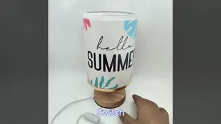 China Personalized Wood Base Desktop Sublimation USB Night Lamp Light With Printable PET Film For DIY Printing for sale