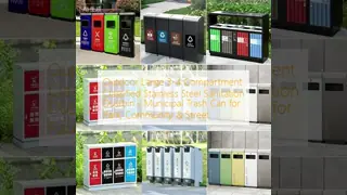 Outdoor Trash Can Stainless Steel