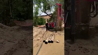 Working video of water well drilling rig