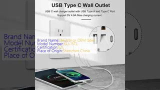 USB Outlet Night Light Tamper Resistant 5V 4.8A