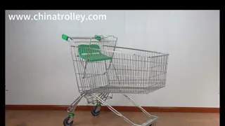 China Russian Type Metal Shopping Trolley 125L Supermarket Grocery Trolly Cart for sale
