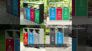 4-Sorting Outdoor Garbage Bin | Stainless Steel Sanitary Litter Bin for Park, Scenic Area & Municipal Road