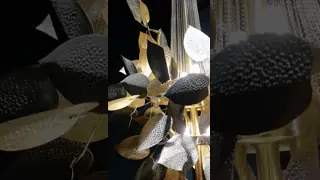 Watch: Customized Adjustable Height Multi Color Ginkgo Leaf Glass Decorative Chandelier Showcase