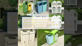 Outdoor Trash Can: 3-4 Comp. Stainless Steel