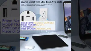 China 20A 125V USB Wall Outlet with 2700K Warm White Night Light - 5V 4.2A Charging Ports for Home and Commercial Use for sale