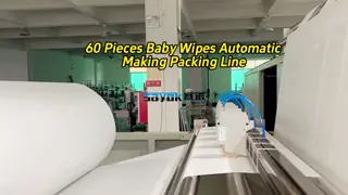 China Compact baby wipes making packing line featuring continuous feeding and high speed operation for large scale manufacturing for sale