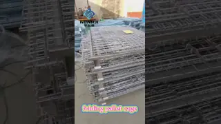 China Storage Pallet Wire Mesh Container Lockable Pallet Cages Transport Box Basket Container for sale