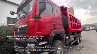 China SINOTRUK HOWO TX Model 400HP LHD Tipper Dump Truck 6X4 With Warning lights for sale