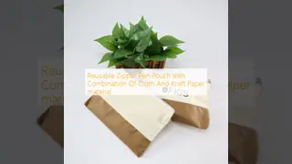 China Reusable Zipper Pen Pouch with Cloth and Kraft Paper Material - 650px Width Storage Organizer for Stationery and Travel for sale