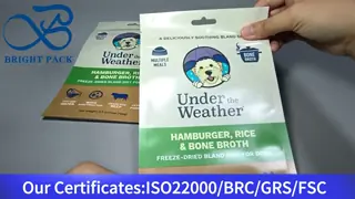 brown stand up food packaging bag for dogs food