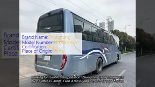 Euro 4 Zhongtong Used Commercial Buses 30 Seats - 50 Seats With WP7.210E40 Engine