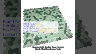 China Gradient Green Hexagon Decorative  Mosaic Tiles - Brushed Metal Hexagonal Wall & Floor Tiles For Hotel/Kitchen/Bathroom for sale