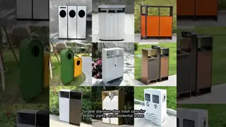Large Stainless Steel Outdoor Trash Cans | Commercial Classified Sanitation Bins for Streets, Residential Areas & Parks   Custom Trash Can