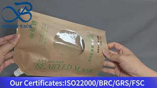 kraft paper liquid pouch bag with spout and clear window