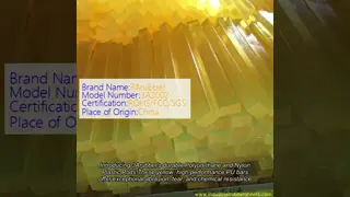 Yellow Polyurethane Or Nylon Plastic Rod , 300 - 500mm Length PU Bar