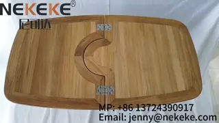 China Foldable Teak Wood Marine Table Top 570/900 x 500mm Barrel Shaped with 20mm Thickness for sale