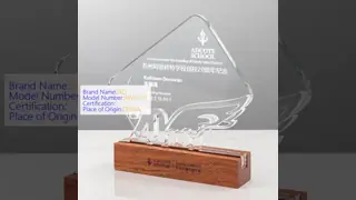 Custom UV Printing Acrylic Award With Wood Base , Cast Plexiglass Plaques OEM