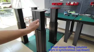 2-Stage Rectangular Lifting Column Actuator – 4500N Load | Black Finish