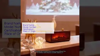 Christmas  WOOD Flame Aroma Diffuser Night Light Humidifier CE Certified USB Ultrasonic