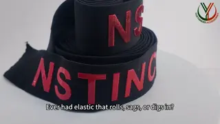 Introduce 40mm Black Renewable Printed Elastic Band Glossy Logo For Clothing For You
