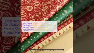 China Christmas Wrapping Paper Rolls PE Coated Waterproof With Classic Xmas Patterns For Gift Wrapping DIY Crafts for sale