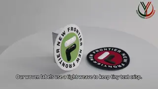 A Closer Look: White Logo Heat Transfer Clothing Labels Custom TPU Embossed