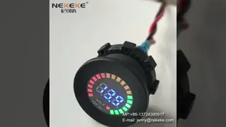 China 12V 24V Marine Power Socket Voltmeter with Digital LED Display IP65 Waterproof 36×48×29mm for sale