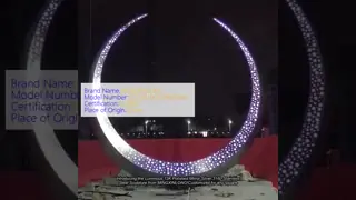 Luminous 12K Polished Mirror Silver 316L Stainless Steel Sculpture For Square