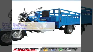 250cc Close Cabin Chinese Tricycle Motorcycle 450KG Heavy Load Blue