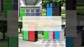 Large Classified Outdoor Sanitation Trash Bins - Stainless Steel Commercial Bins for Yards, Parks & Property Management  Custom trash can