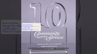 Custom Clear Number Acrylic Award Trophy Block for Company Anniversary Recognition