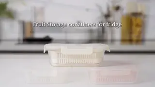 China Stackable Airtight Glass Food Container with 1050ml Capacity and Removable Drain Basket for sale