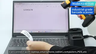 YJFIRST Industrial Barcode Scanner With Wireless Charging Stand Anti-Drop&IP65 Waterproof Bluetooth 