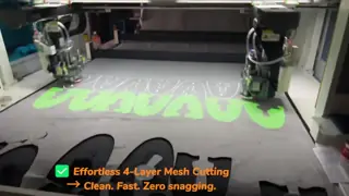 4-Layer Mesh? No Problem! | Dual-Head CNC Cutter for Sportswear, Velcro & TPU #cuttingmachine