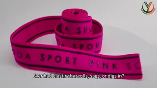 China Washable Garment Label Polyester Elastic Band With Custom Silicone Logo Printed for sale