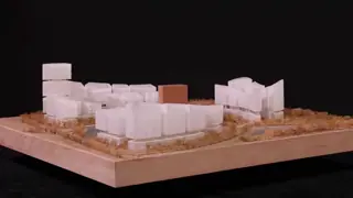 1:1500 Scale Architectural Section Model with Wooden Art Style for Display and Study Featuring Laser