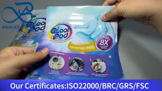 blue stand up resealable plastic bag for laundry detergent pod