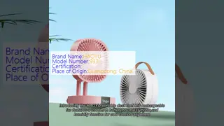 Rechargeable 2000mAh Battery Portable Desk Fan with Brushless Motor and Humidify Function