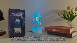 China Dinosaur Egg Jellyfish Night Light for Kids - USB Powered Color Changing Mood Lamp, Creative Silent Desk Decor & Gift for Boys Girls for sale